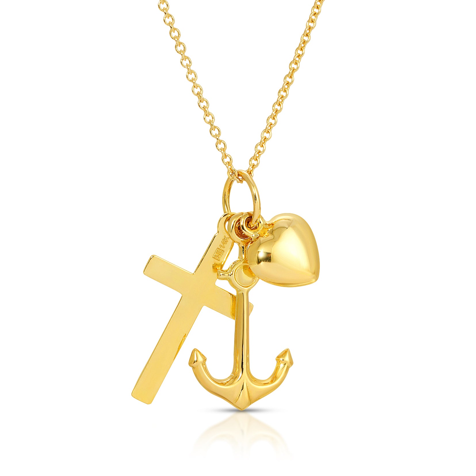 14k Anchored Cross Charm Pendant – Saint by Ira DeWitt